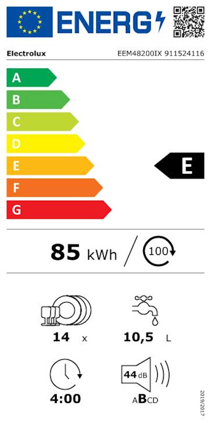 T-2 klub - Vgradni pomivalni stroj Electrolux EEM48200IX